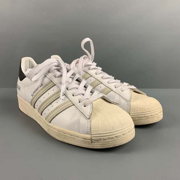 adidas | Shoes | Adidas White Beige Leather Low Top Sneakers | Poshmark